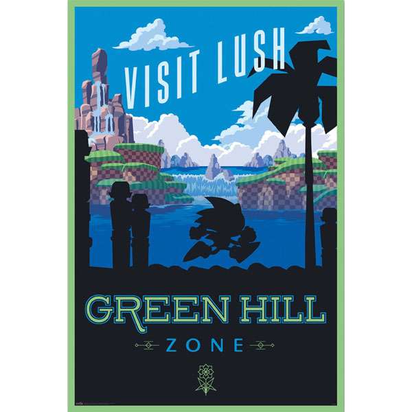 Plakat Sonic The Hedgehog - Visit Green Hill Zone 61 x 91 cm